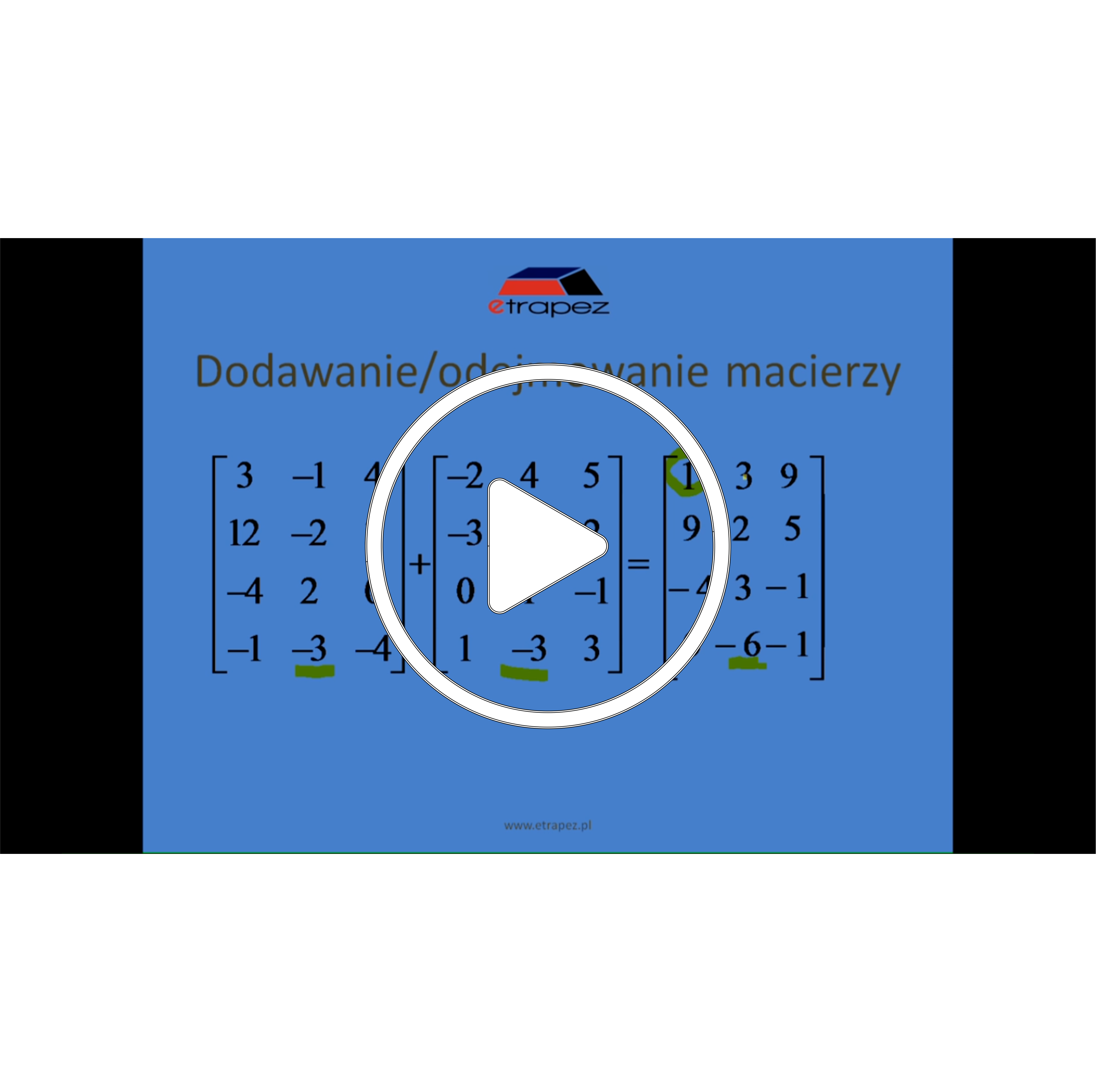 Kurs Macierze – eTrapez